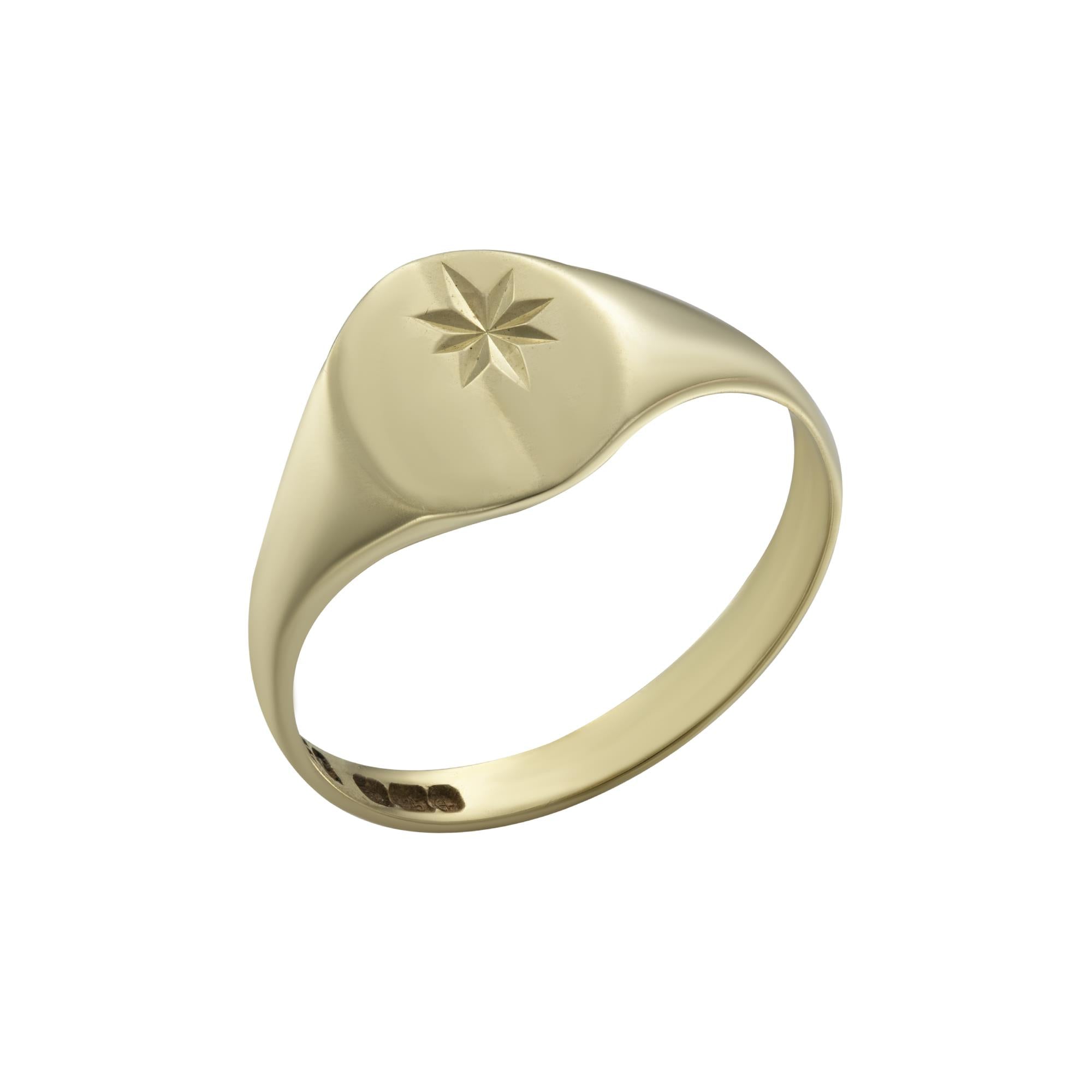 9ct Yellow Gold Babies Oval Signet Ring