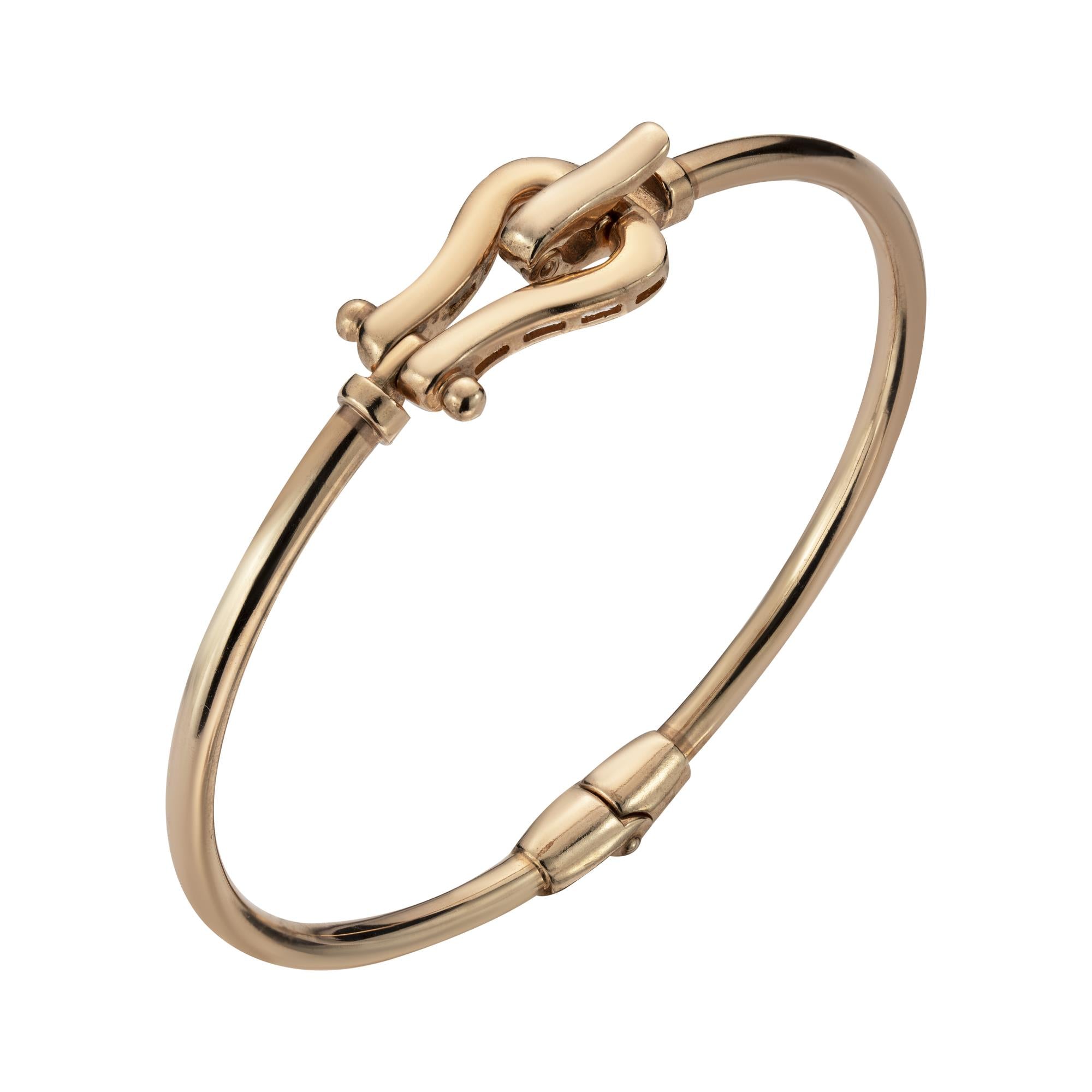 Sterling Silver and Rose Gold Plated Fancy Hinge Bangle
