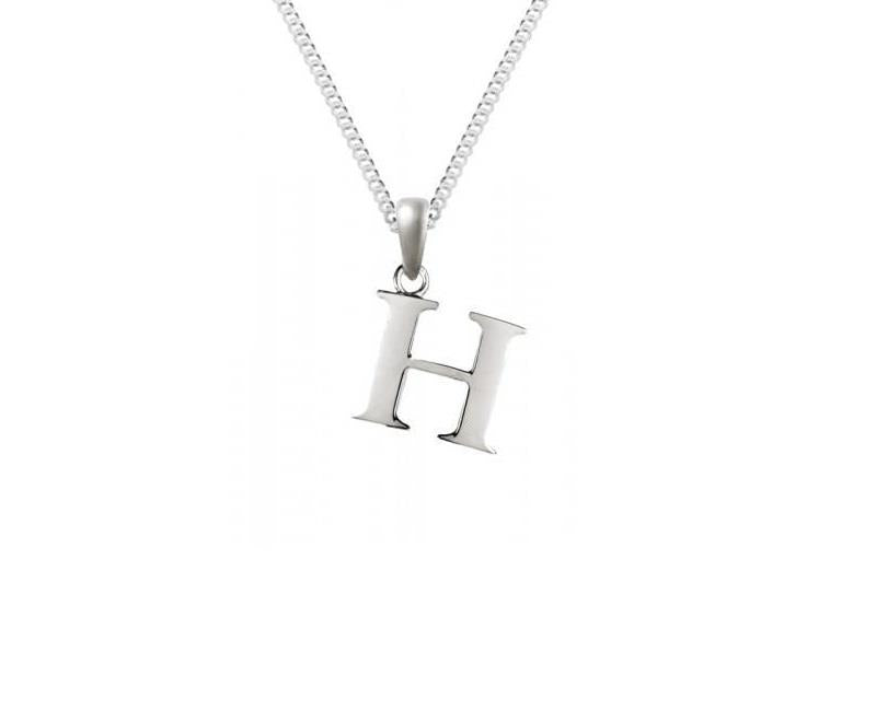 Sterling Silver Initial 'H' Pendant and Chain