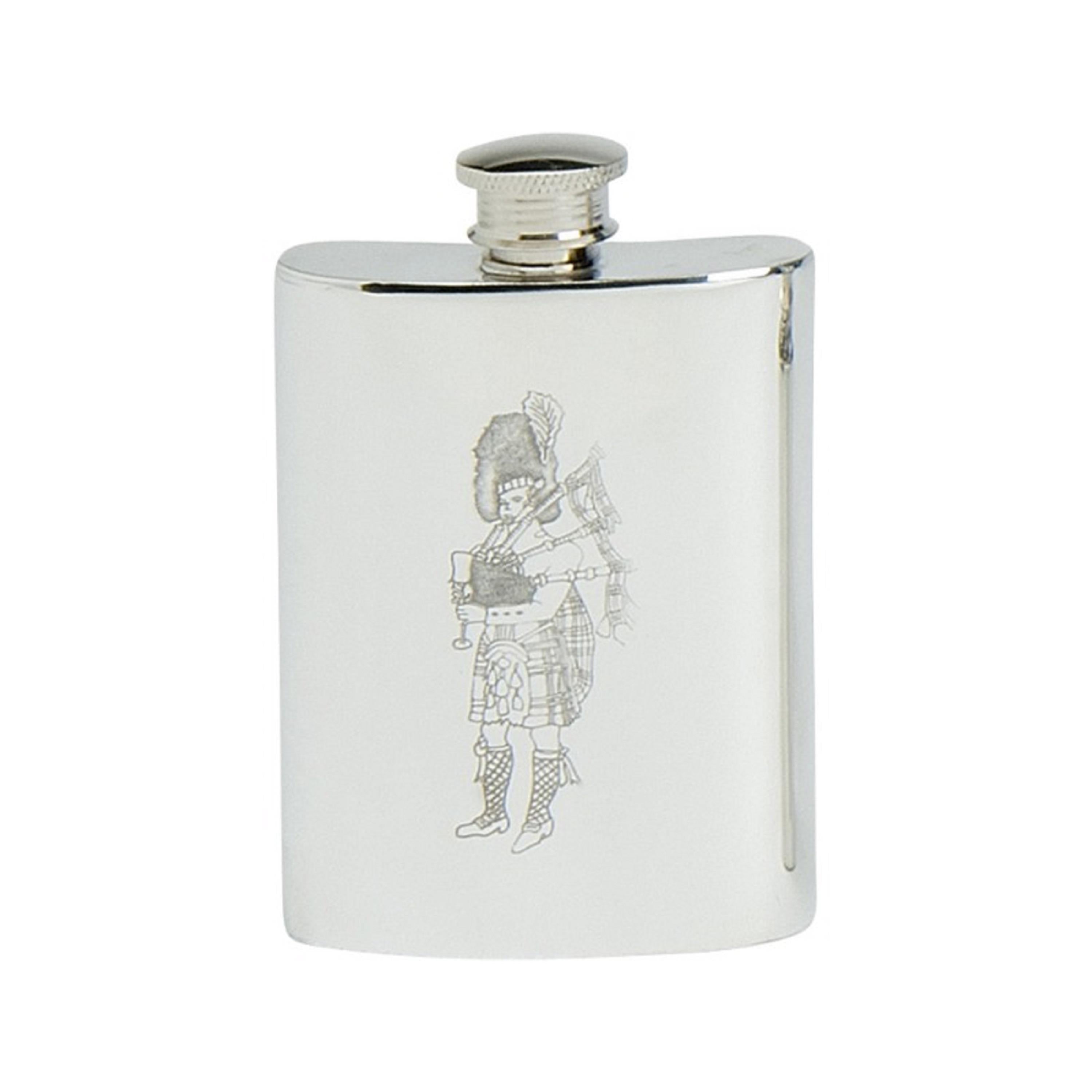 Pewter Piper Pattern 2oz Hip Flask