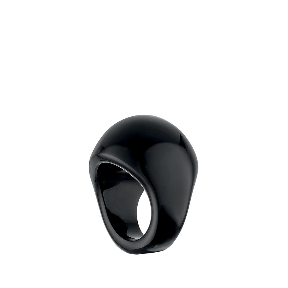 Black Cabochon Crystal Ring
