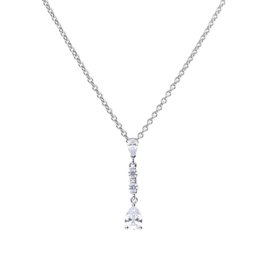 Sterling Silver Cubic Zirconia Long Drop Pendant