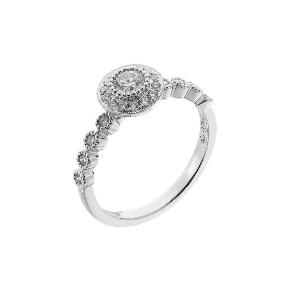 Platinum Diamond Rubover Set Cluster Ring
