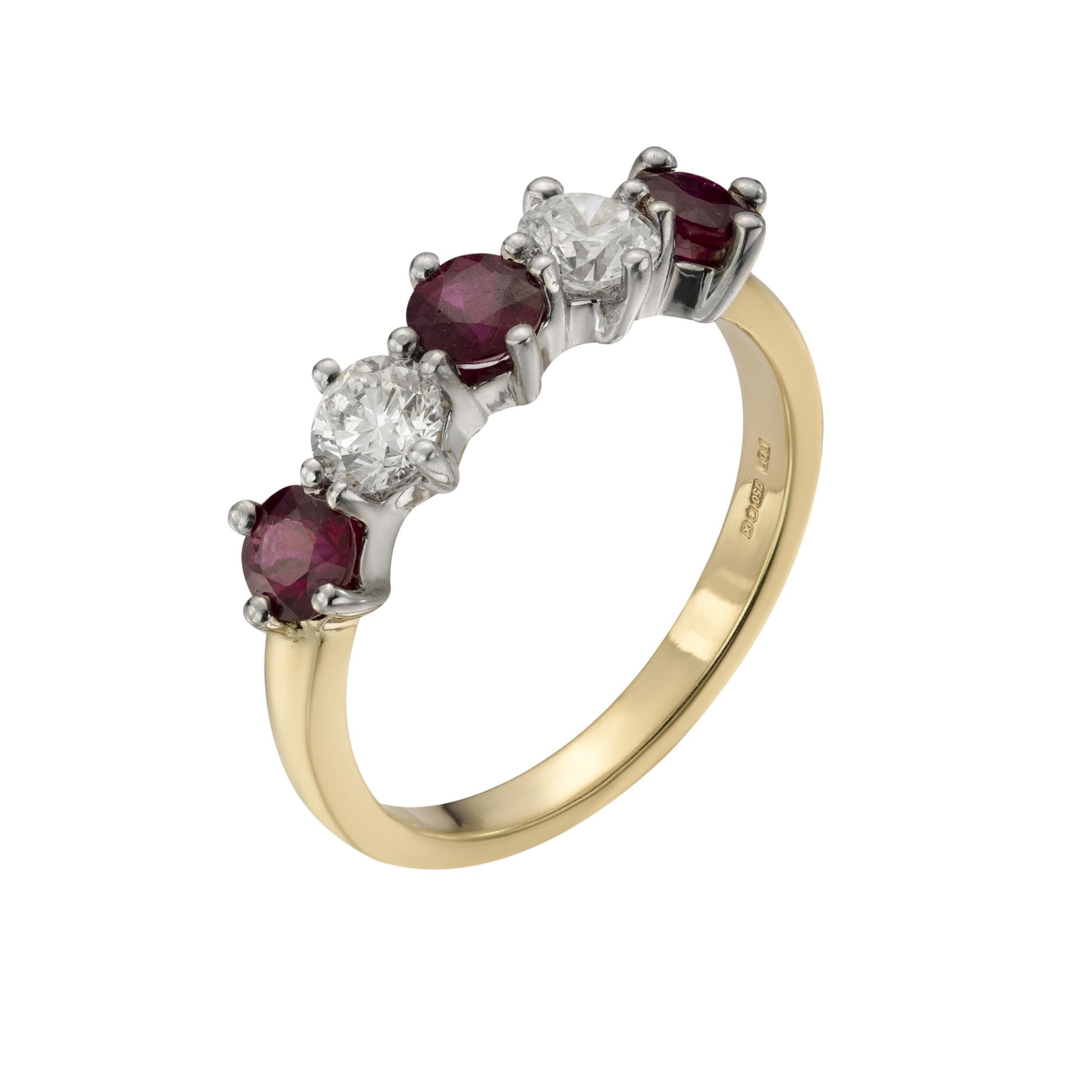 18ct Yellow Gold Ruby and Diamond Eternity Ring