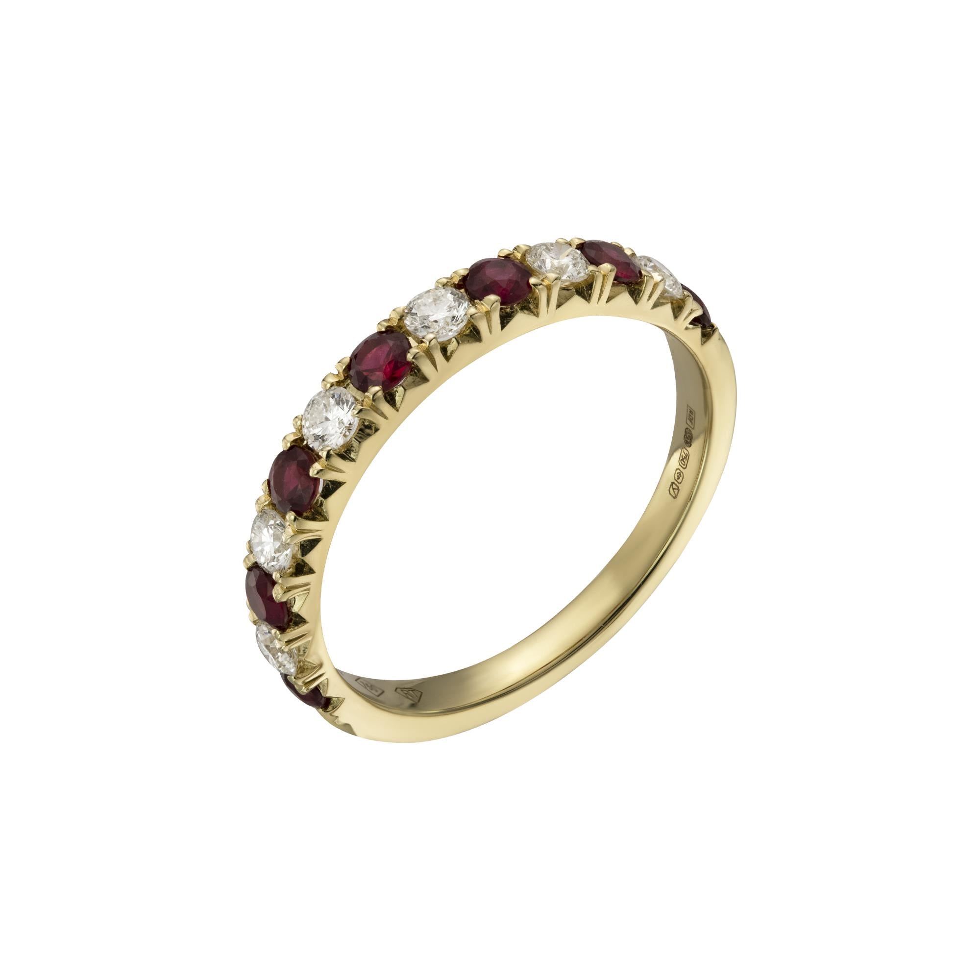 18ct Yellow Gold Ruby & Diamond Eternity Ring