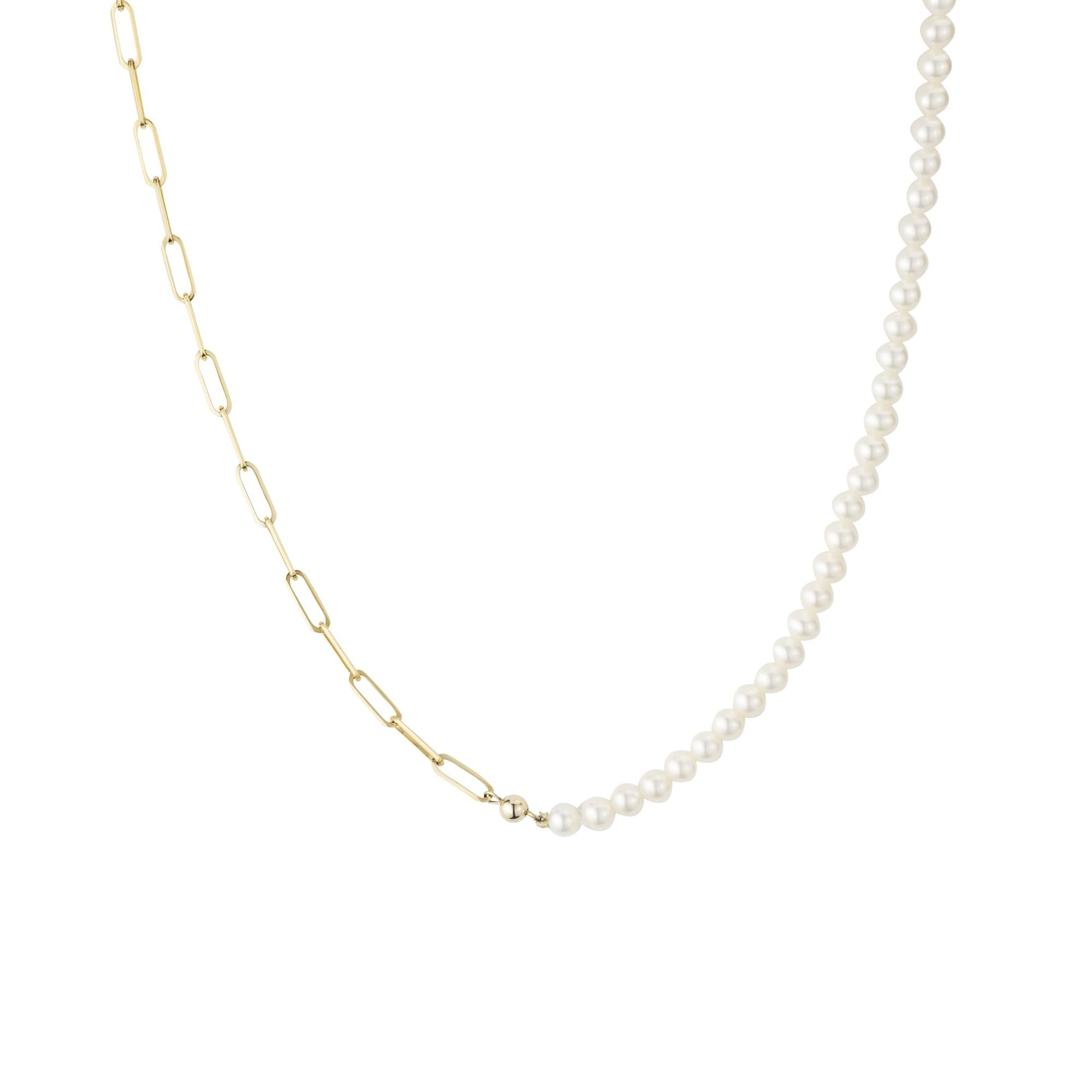 9ct Yellow Gold & Freshwater Pearl Chain