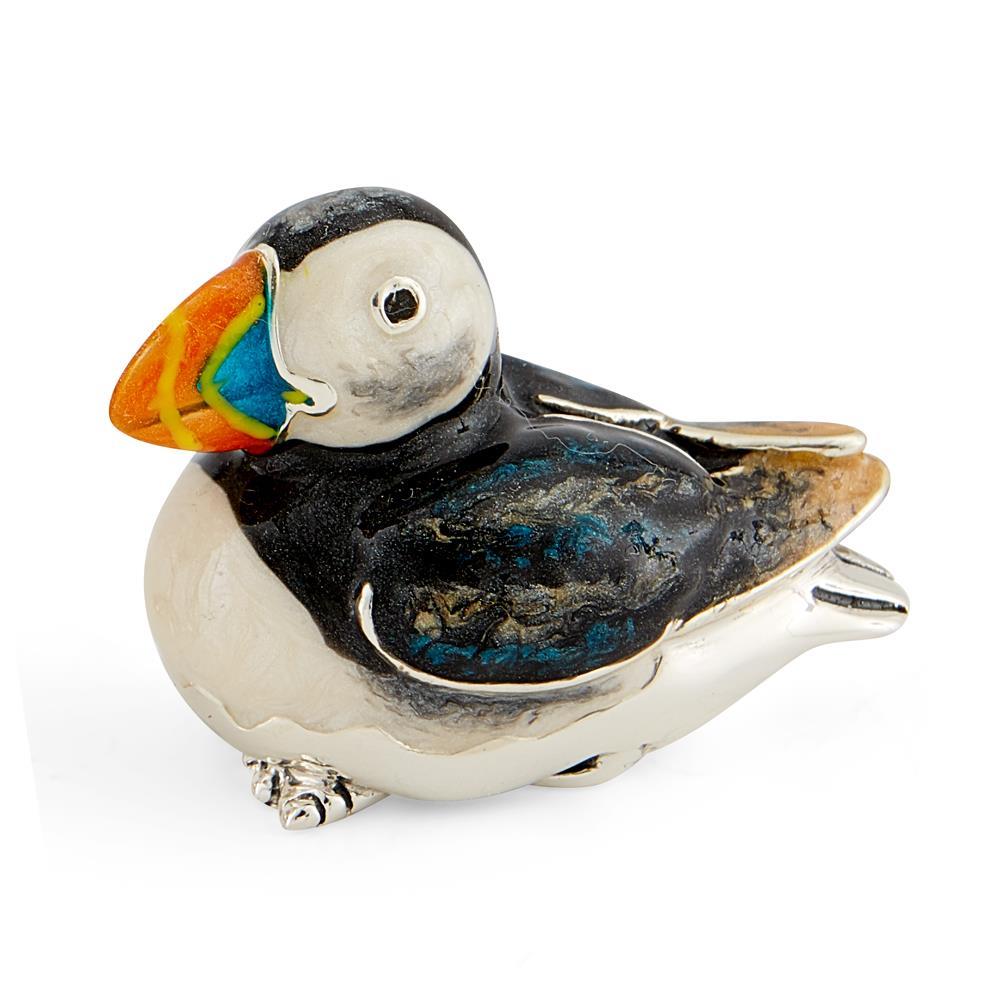 Silver & Enamel Puffin Figure - Medium Size