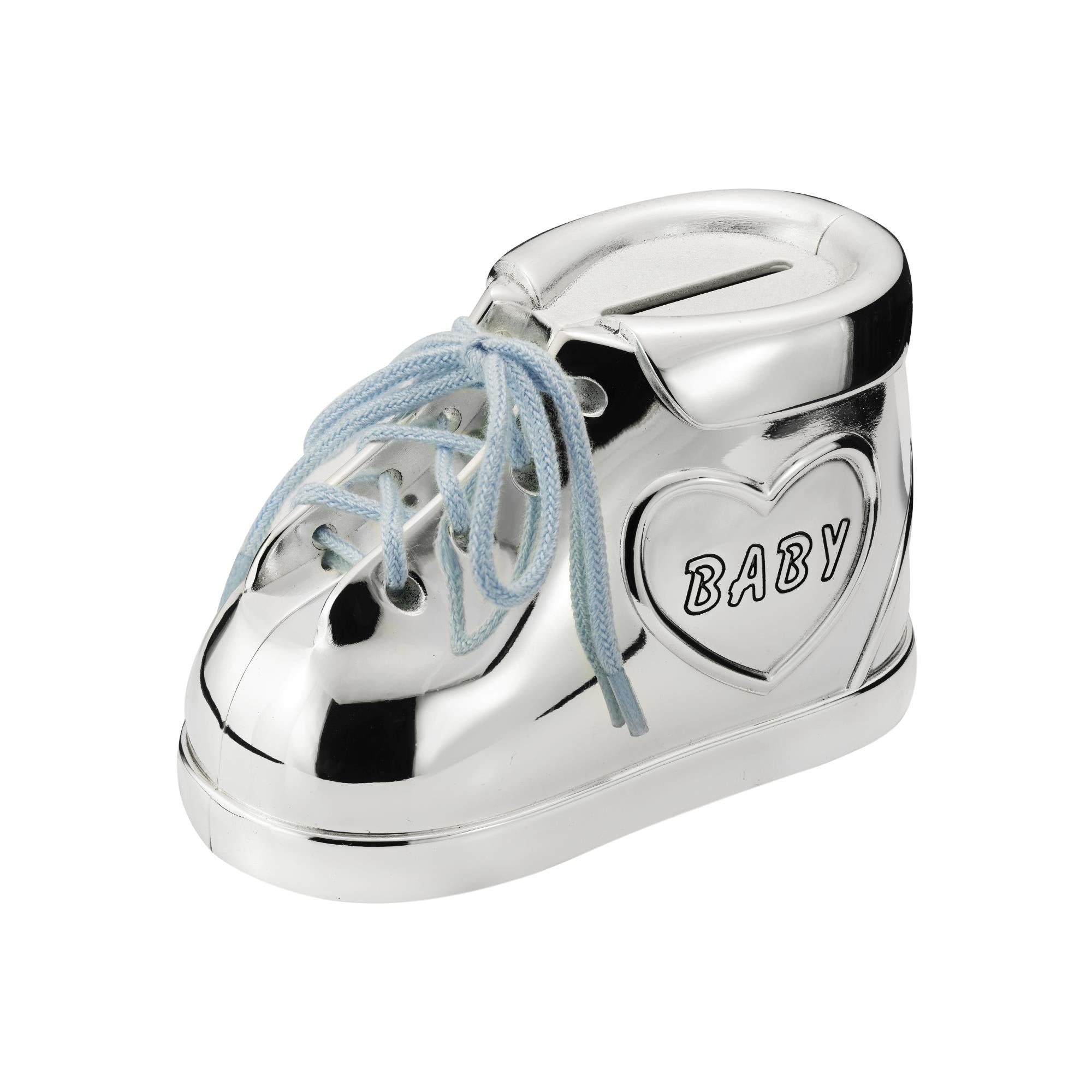 Silver Plated Baby Boot Money Box