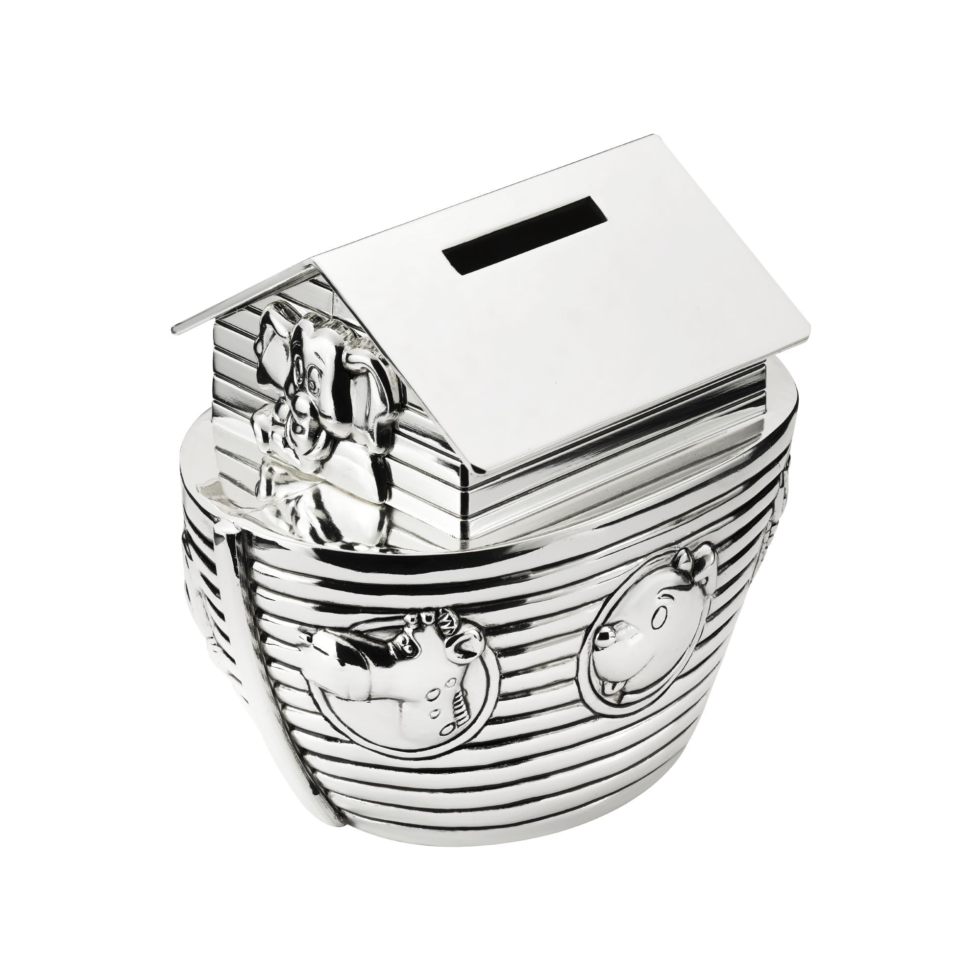 Silver Plated Noah Ark Money Box