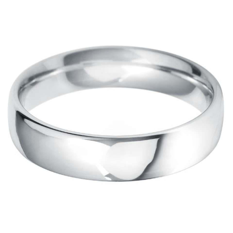 Platinum 5mm Court Shaped Wedding Ring