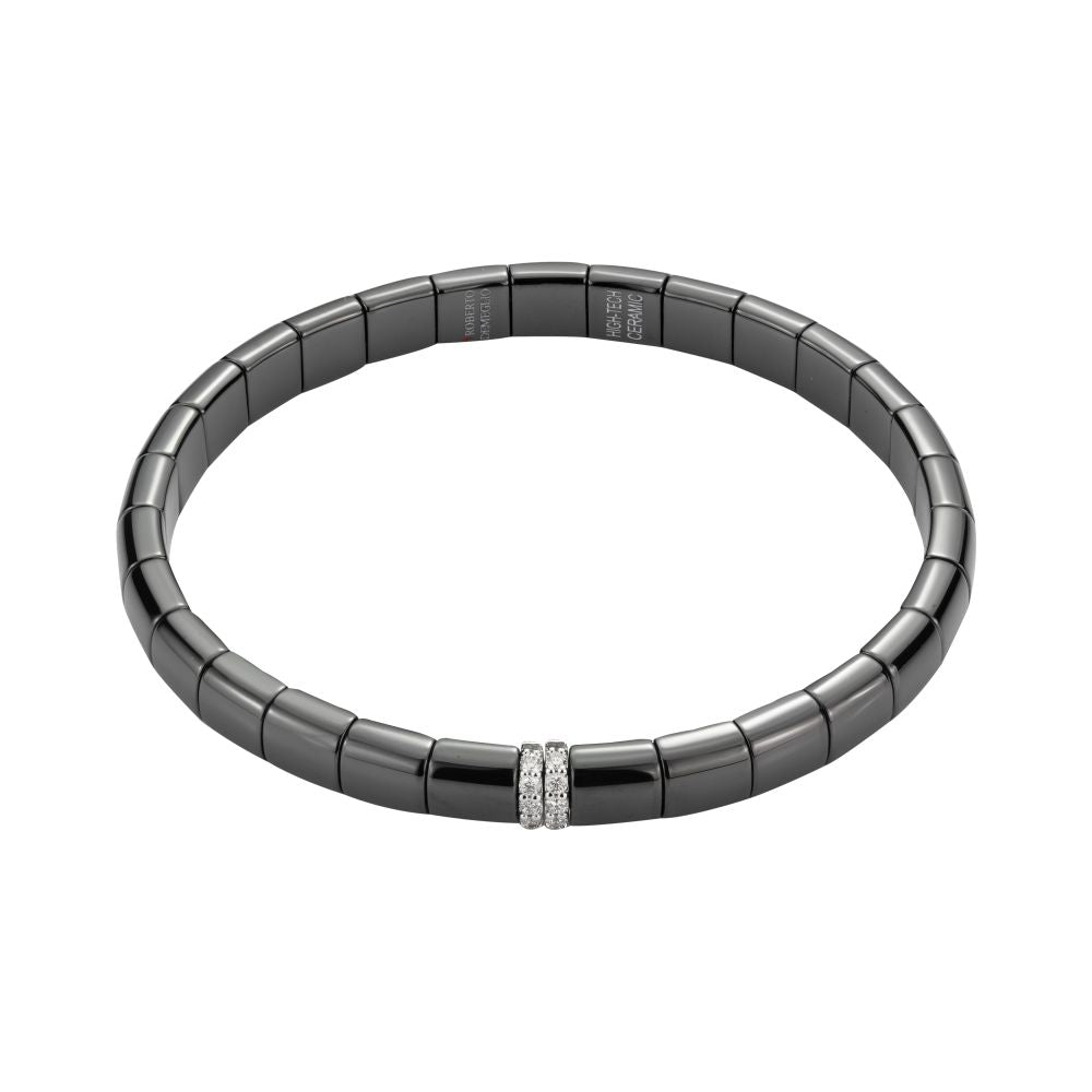 Roberto Demeglio Black Ceramic & Diamond Expanding Bracelet