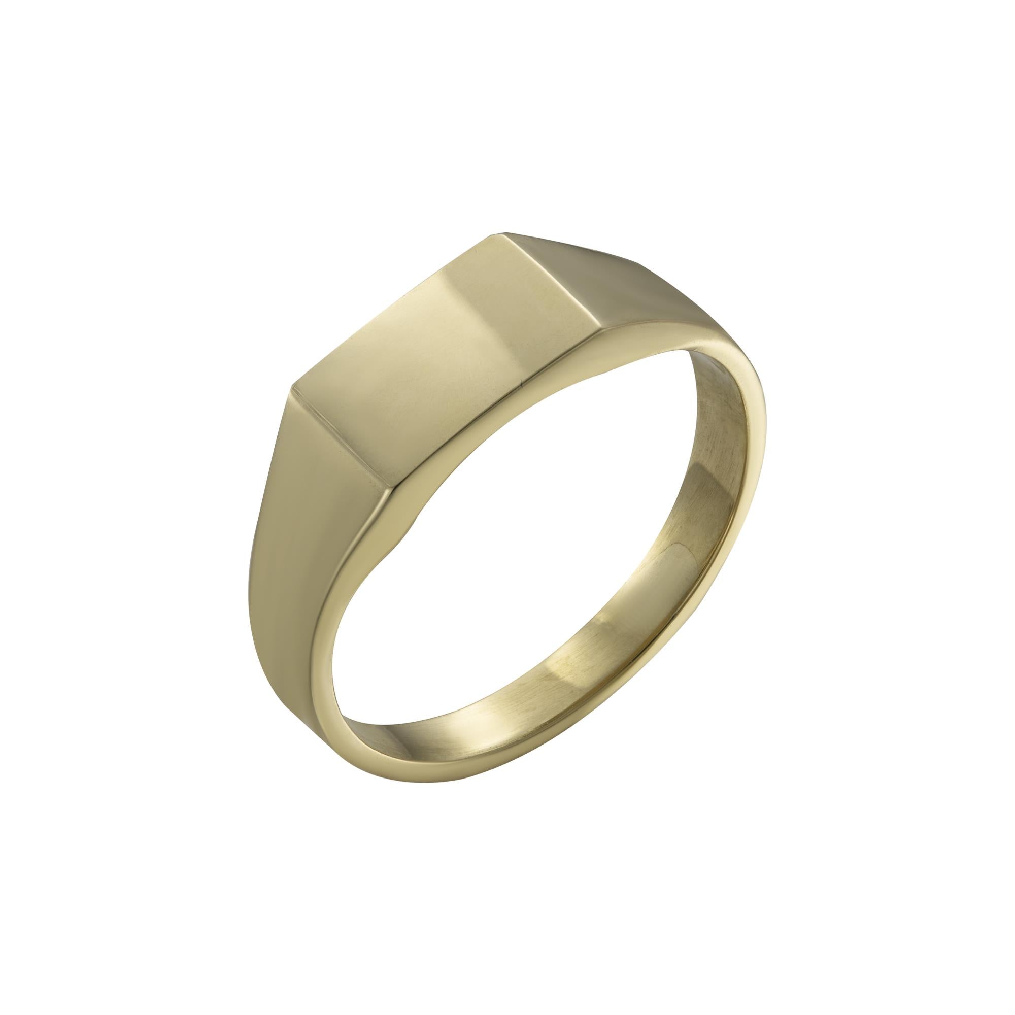 9ct Yellow Gold Oblong Plain Signet Ring