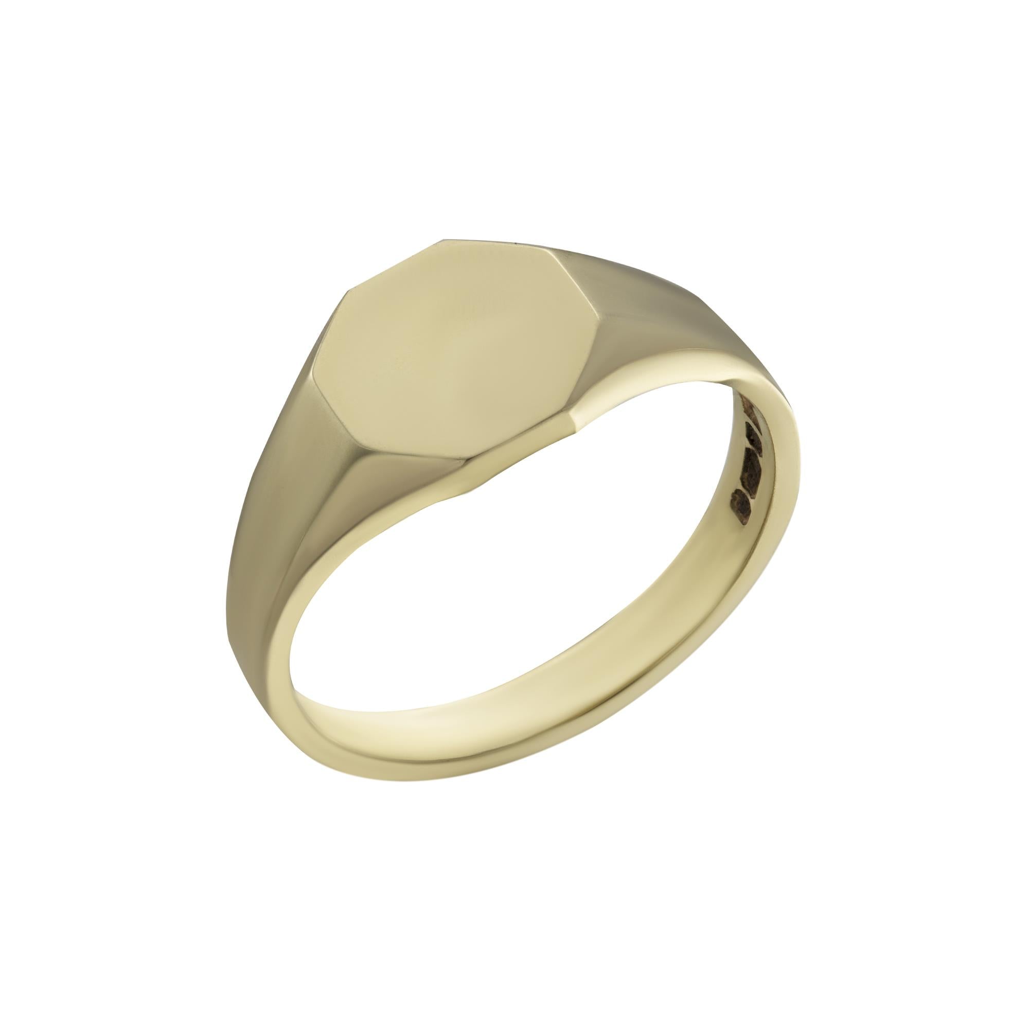 Child's 9ct Yellow Gold Octagonal Signet Ring