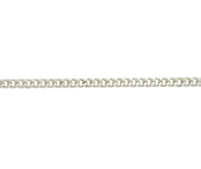 Silver 20" Filed Curb Link Chain