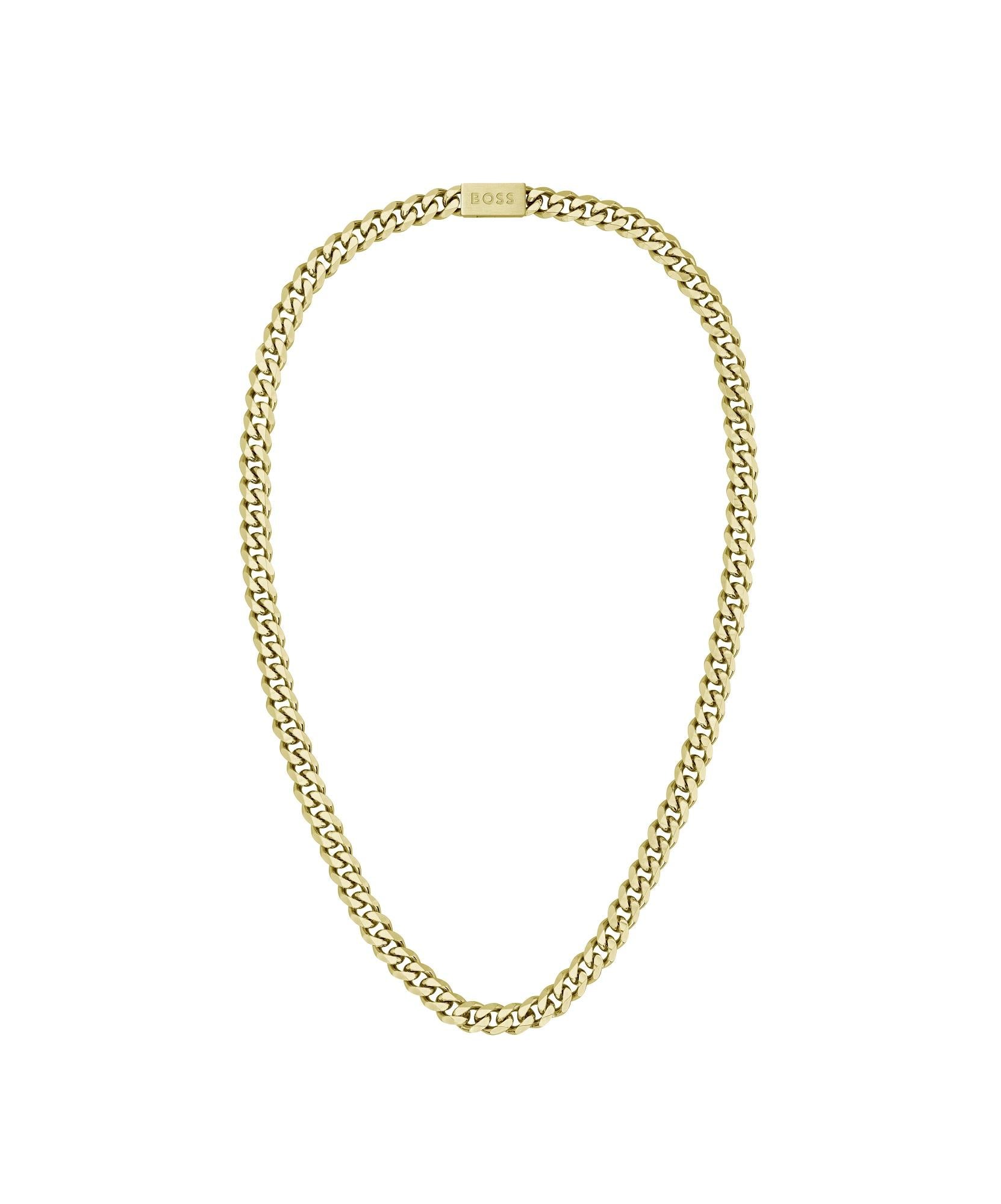 Boss Yellow Gold Plated Stainless Steel Curb Chain