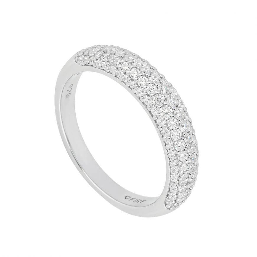 Silver & Cubic Zirconia Dome Ring