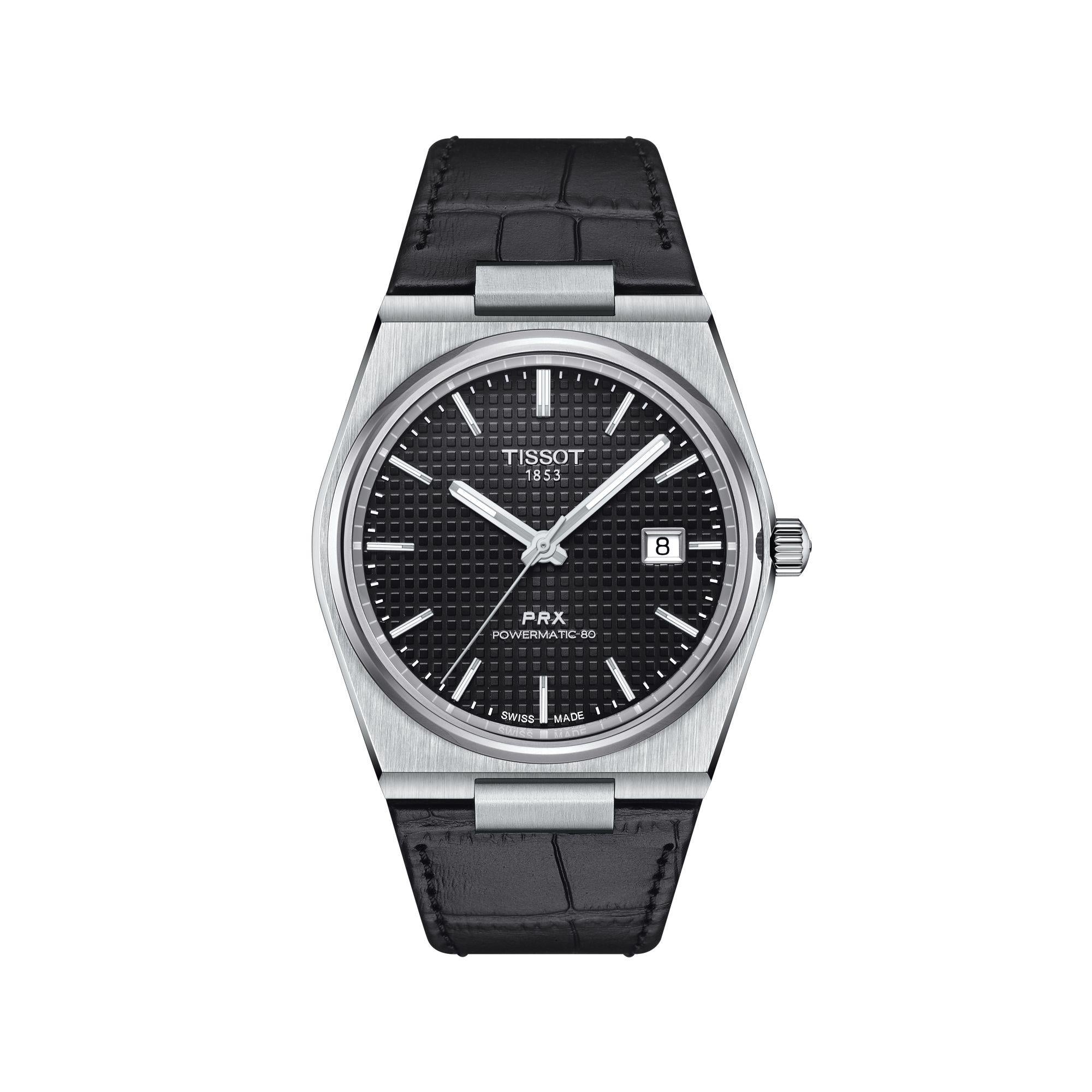 Tissot PRX Powermatic 80 Black Dial Black Strap 40mm