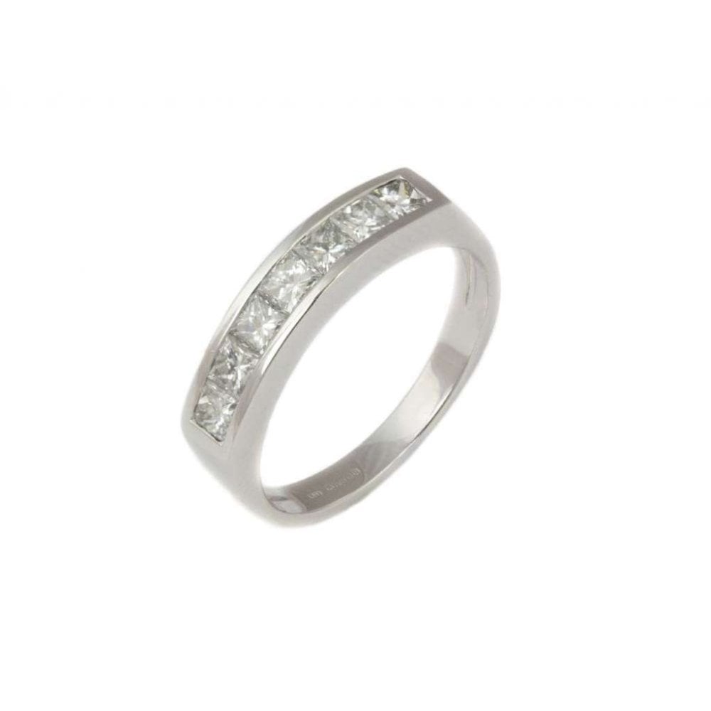 18ct White Gold Princess Cut Diamond Eternity Ring, 0.61ct