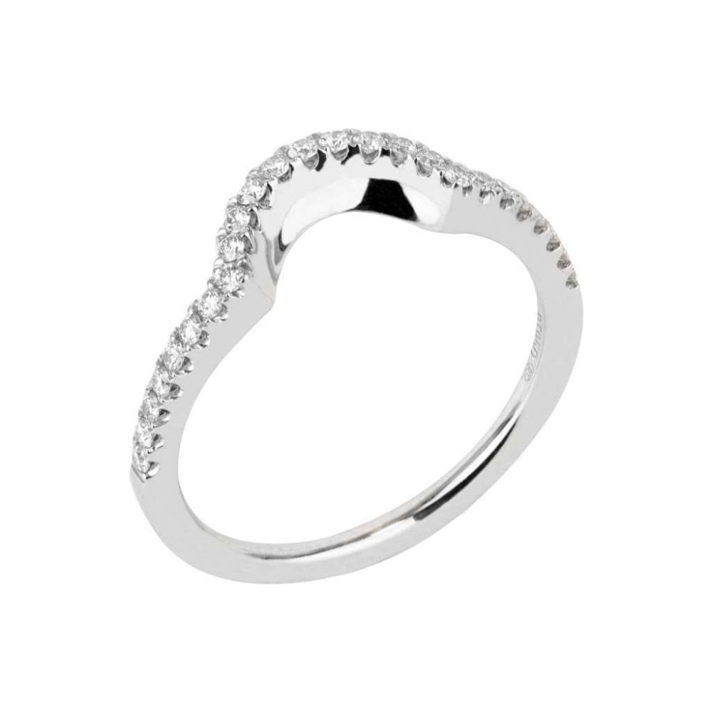 18ct White Gold Diamond Shaped Eternity & Wedding Ring, 0.37ct