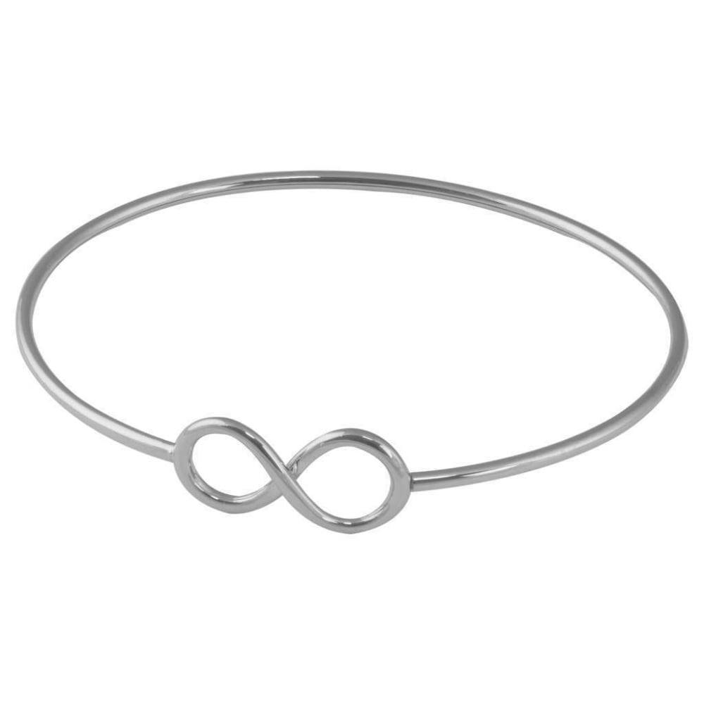 18ct White Gold Infinity Sprung Bangle