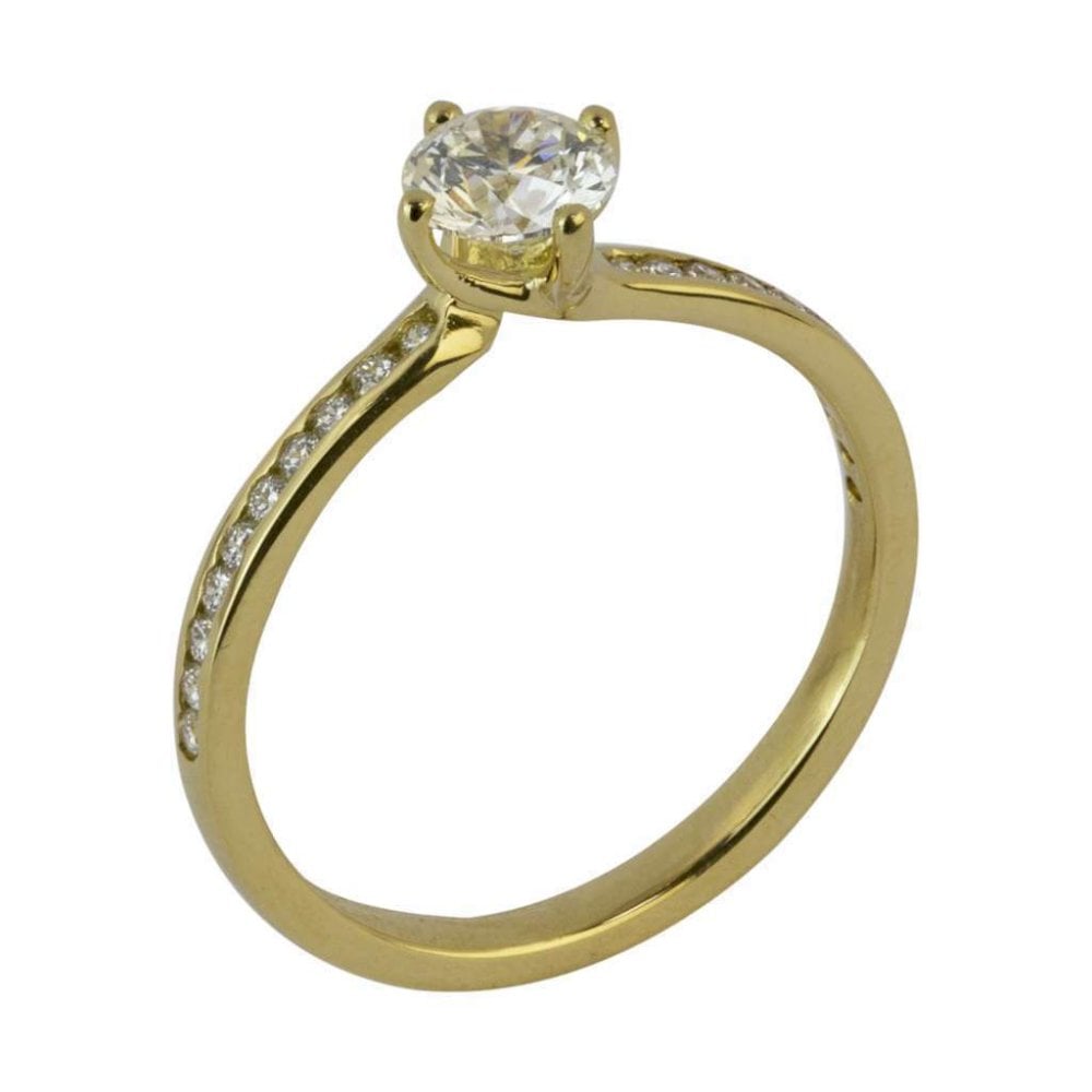 18ct Yellow Gold Diamond Single Stone Solitaire Ring