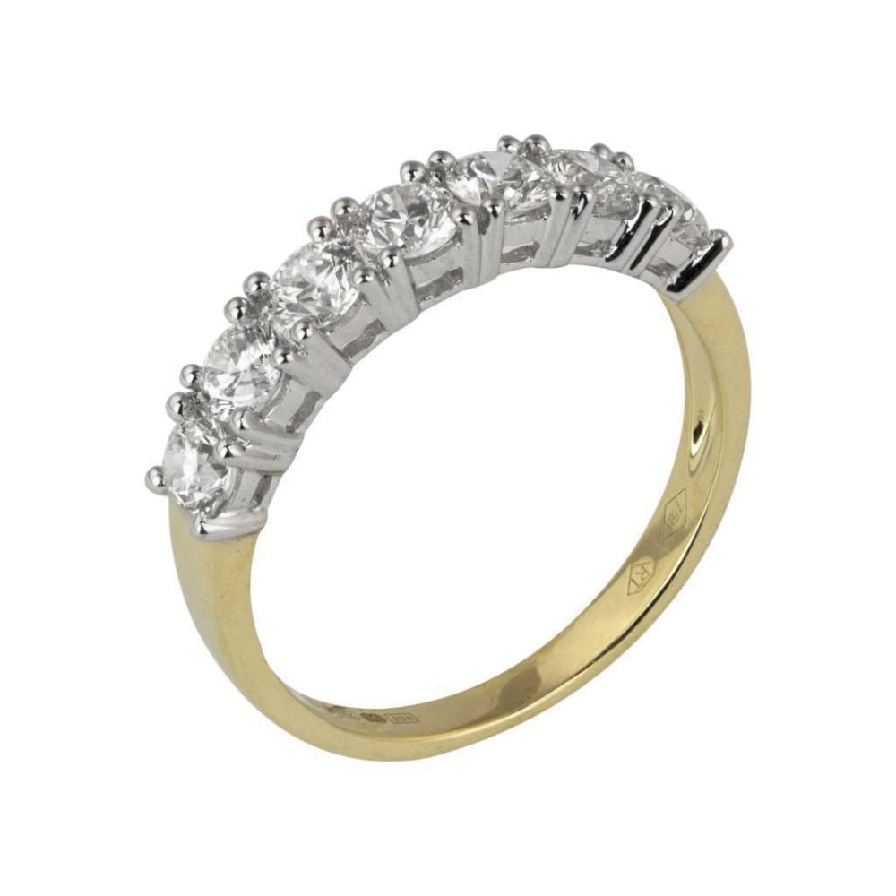 18ct Yellow & White Gold Seven Stone Diamond Eternity Ring, 1.02ct