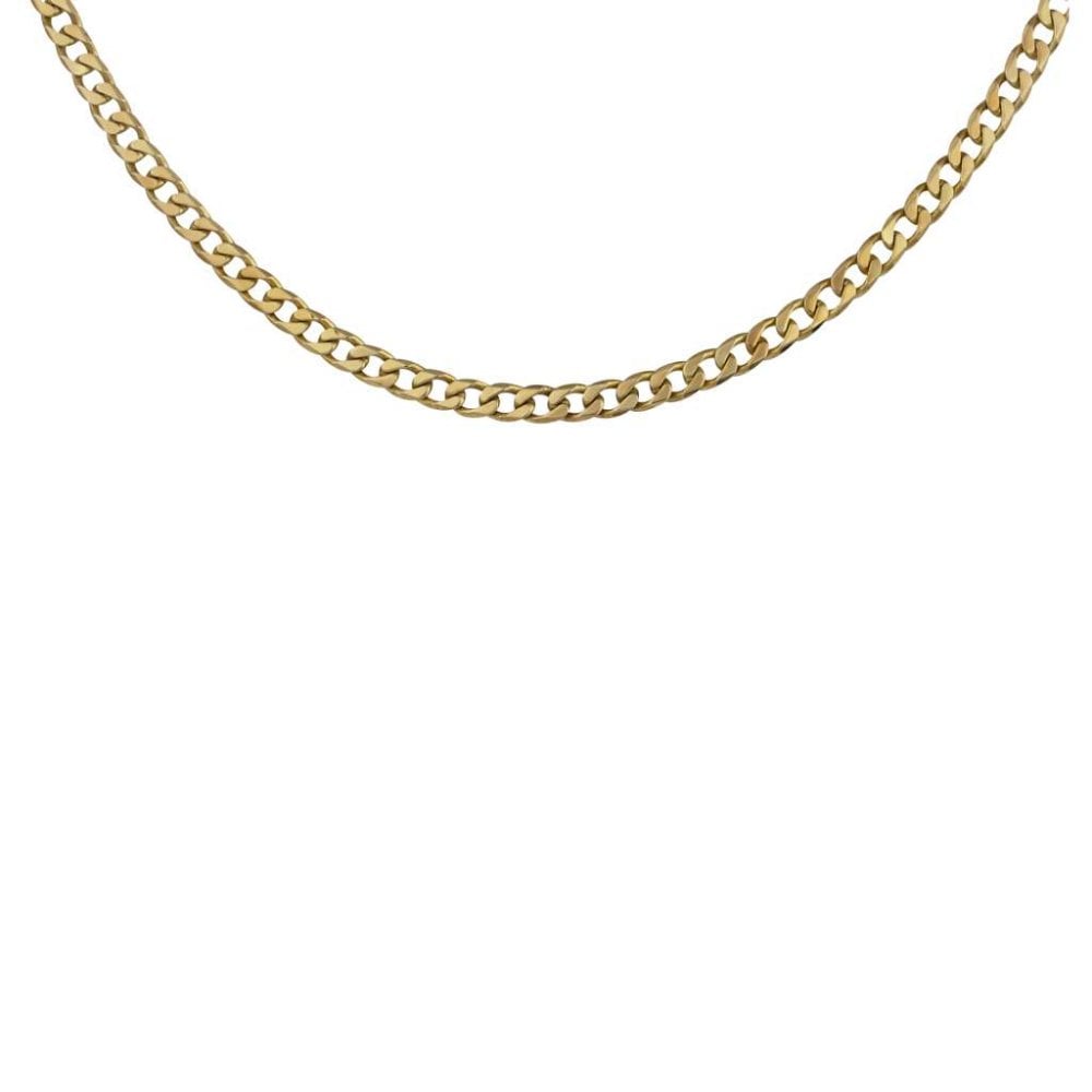 9ct 18" Yellow Gold Closed Curb Link Chain