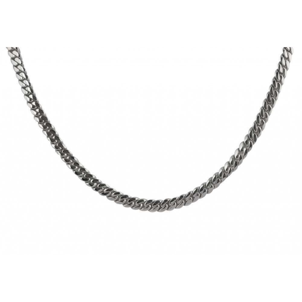 9ct White Gold Bevelled Curb Chain