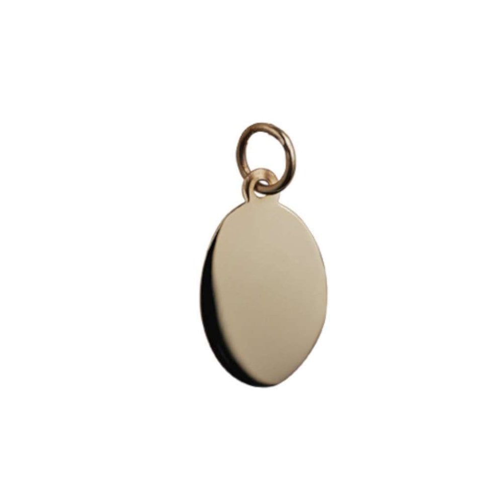9ct Yellow Gold 20 x 15mm Plain Oval Disc