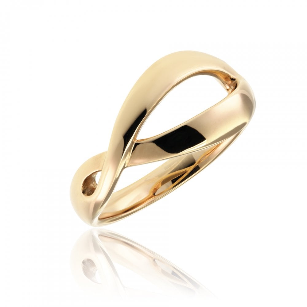 9ct Yellow Gold Elongated Figure of Eight Dress Ring