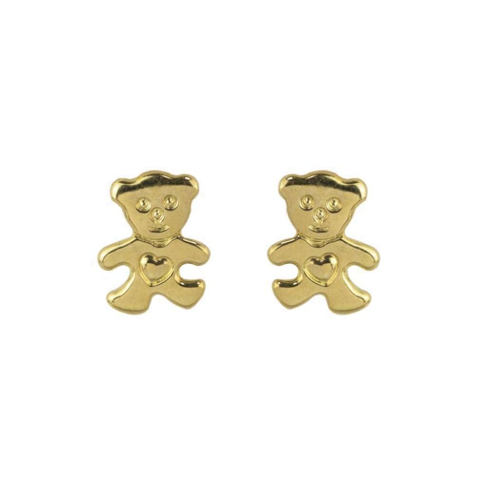 9ct Yellow Gold Teddy Bear Stud Earrings