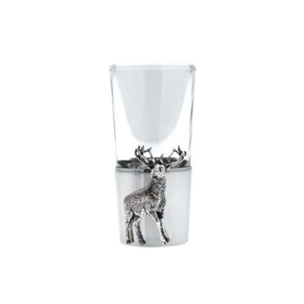 Pewter & Glass Stag Shot Glass