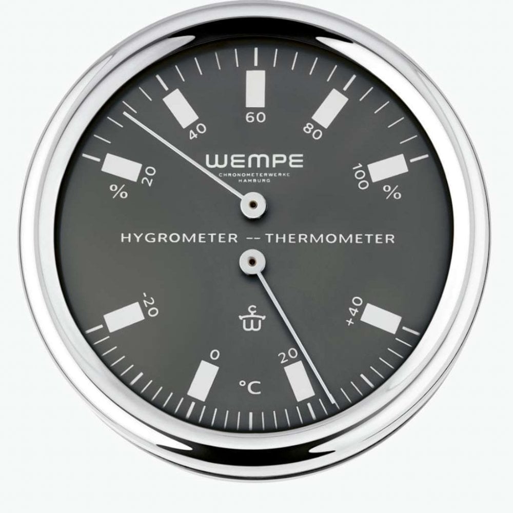 Pilot I Grey Dial Hygrometer & Thermometer