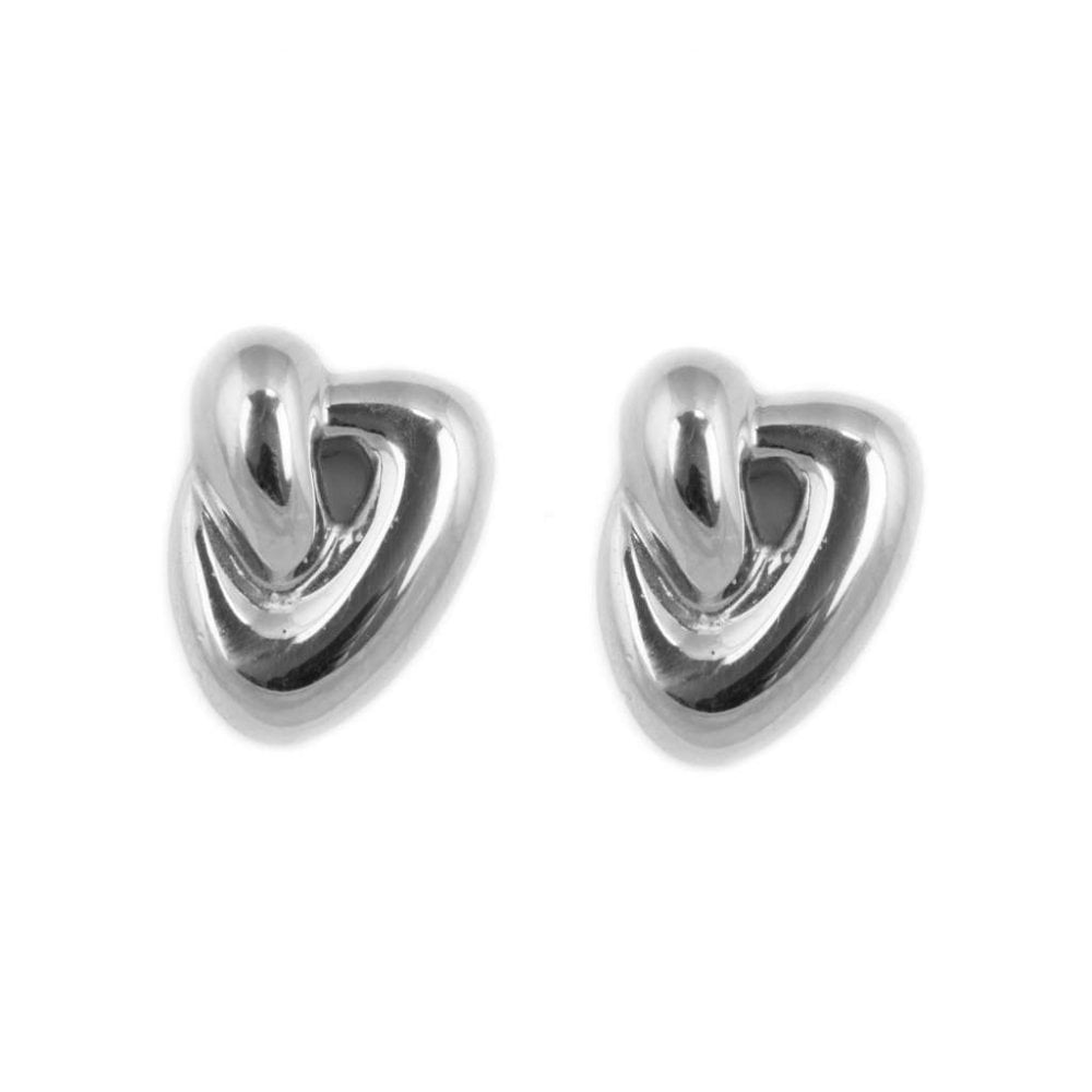Platinum Knot Shaped Stud Earrings